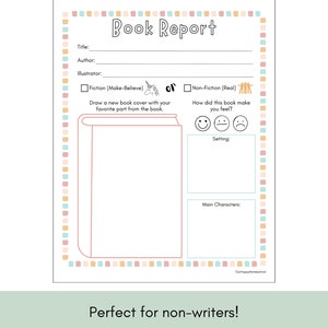 Book Report Worksheet, 3 Styles, Reading Report, Book Review, Printable ...