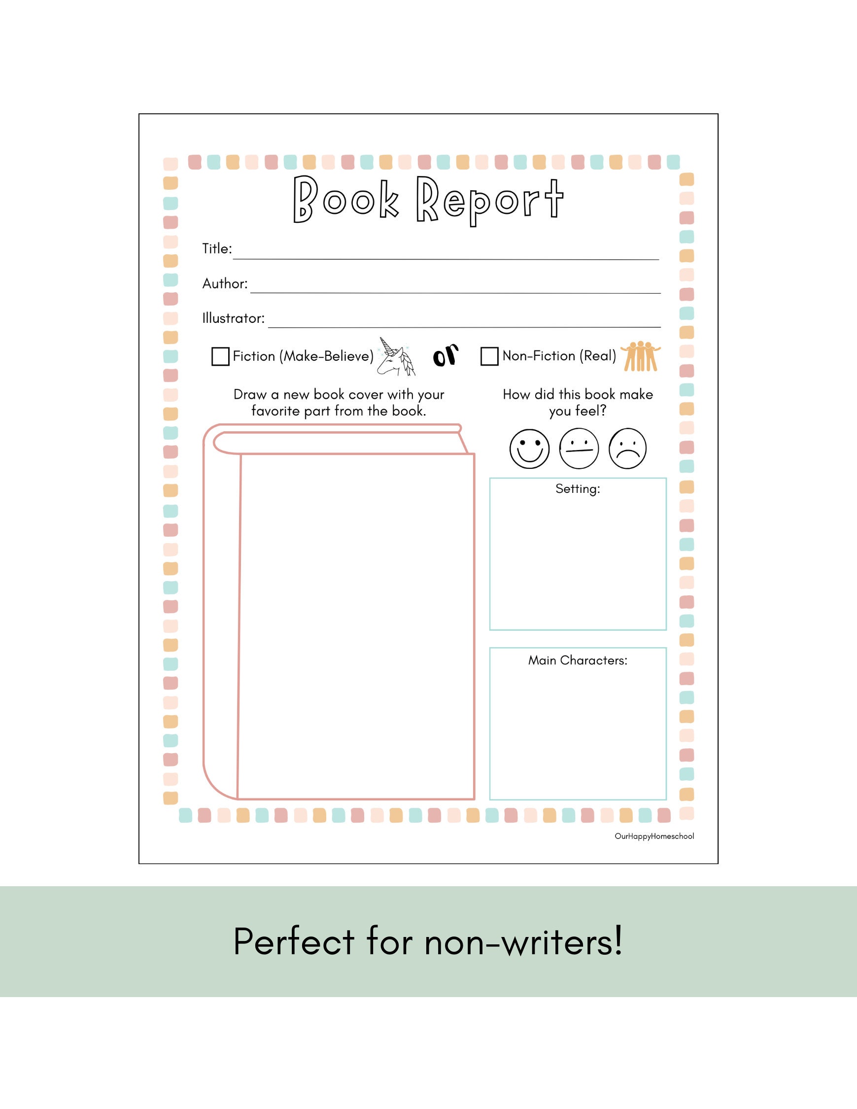 Book Report Worksheet, 3 Styles, Reading Report, Book Review, Printable ...