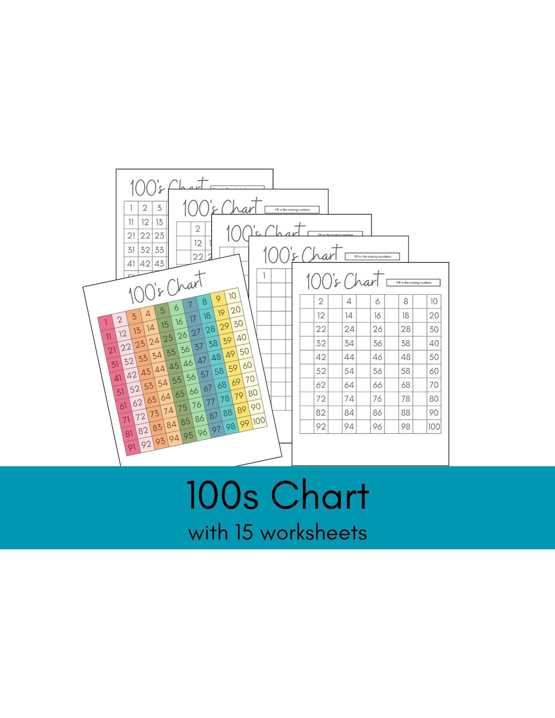 Hundreds Chart Worksheets, 100's Chart Activities, Elementary Math ...