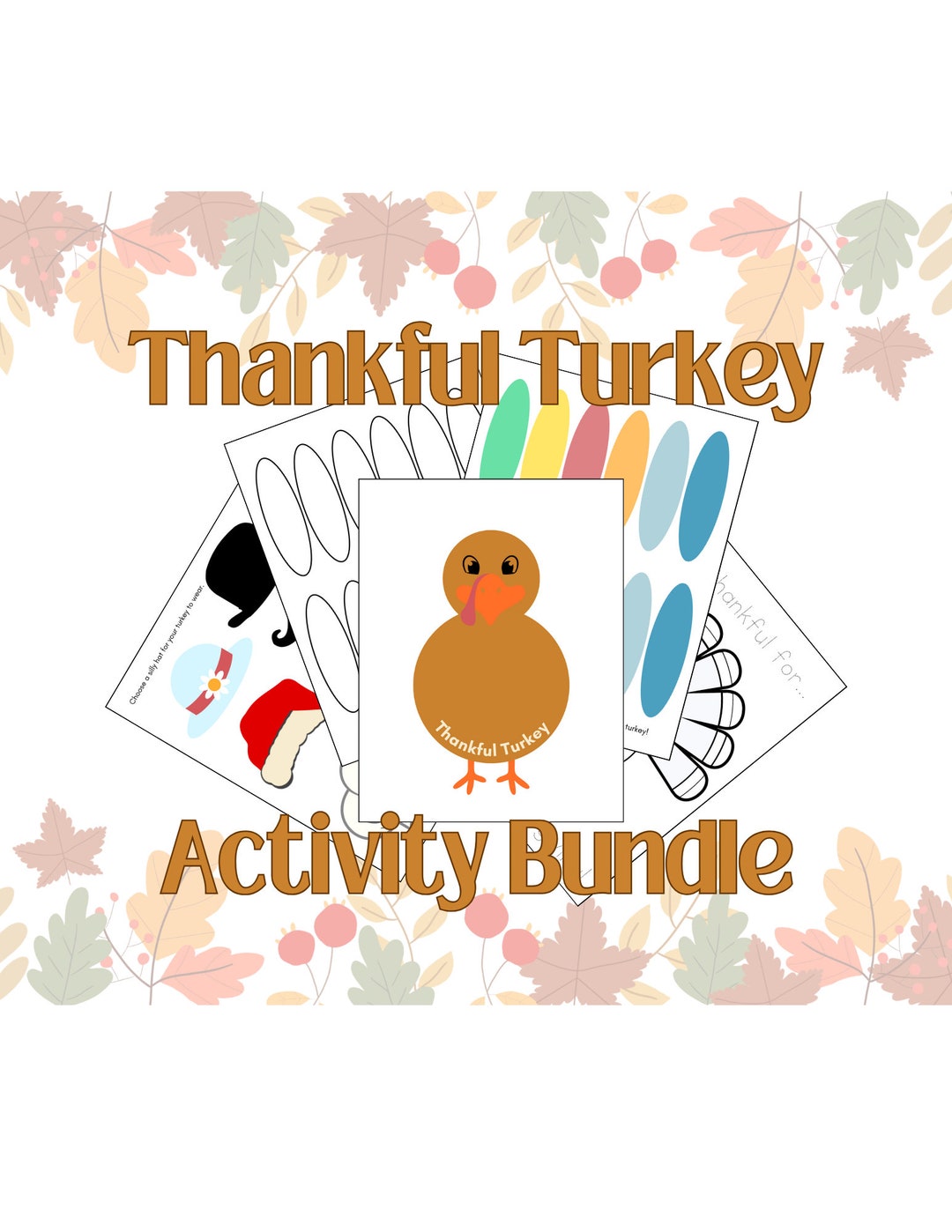 Thanksgiving Thankful Turkey Printable for Kids, Homeschool, Elementary ...