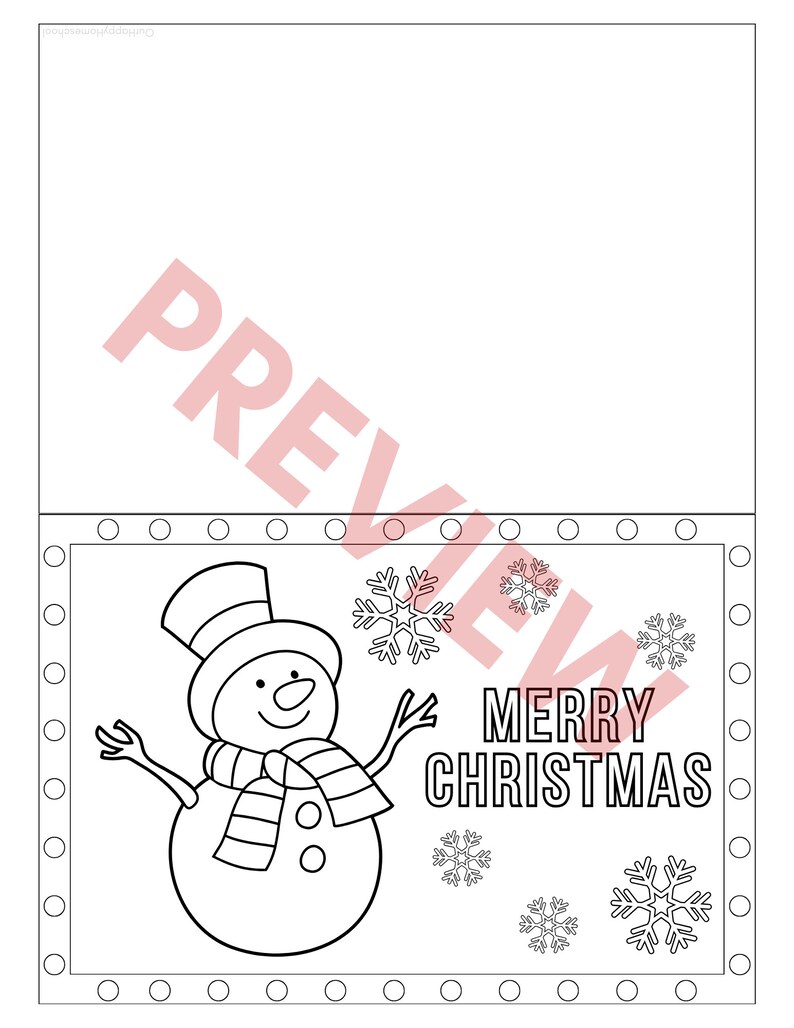 Christmas Cards for Kids Coloring 23 Printable Cards to Color Christmas ...