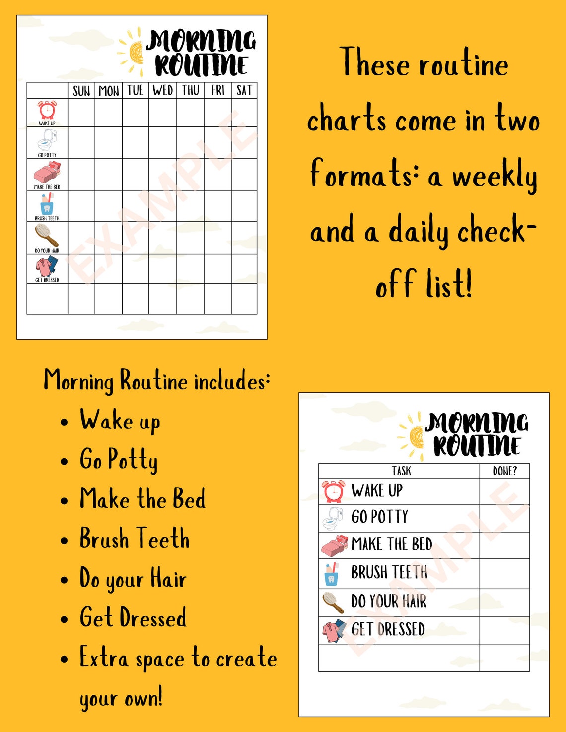 Morning and Bedtime Routine Cards, Schedule Cards, Printable Routine ...
