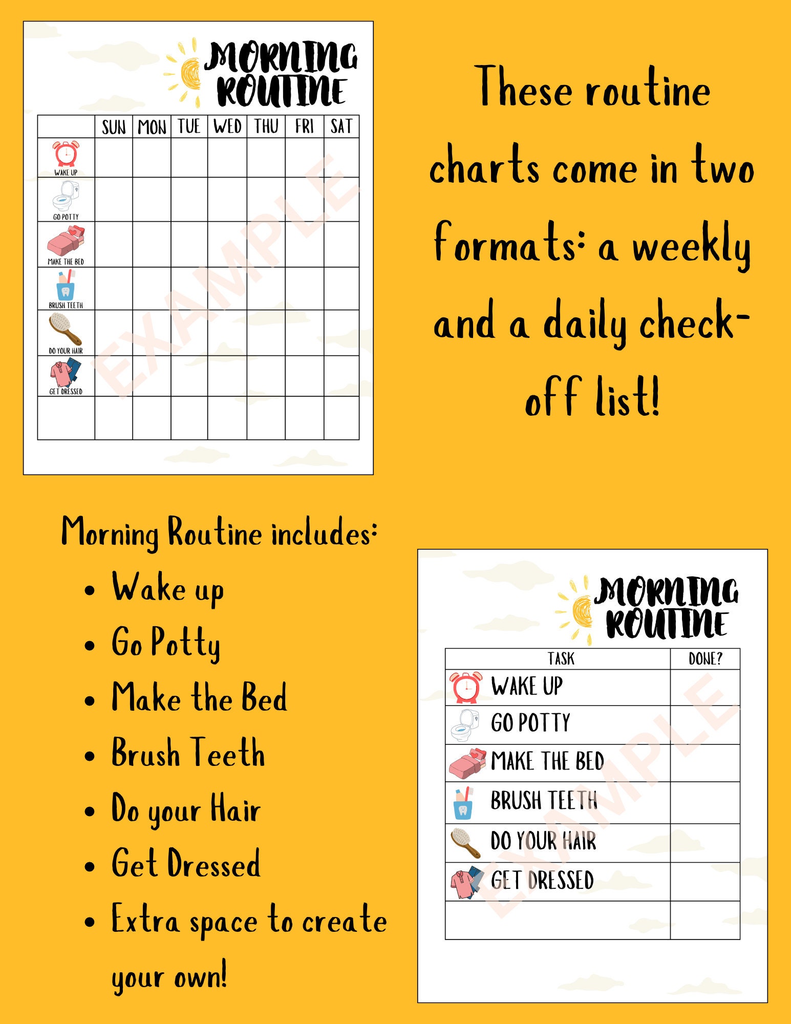 Morning and Bedtime Routine Cards, Schedule Cards, Printable Routine ...