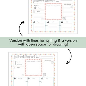 Book Report Worksheet, 3 Styles, Reading Report, Book Review, Printable ...