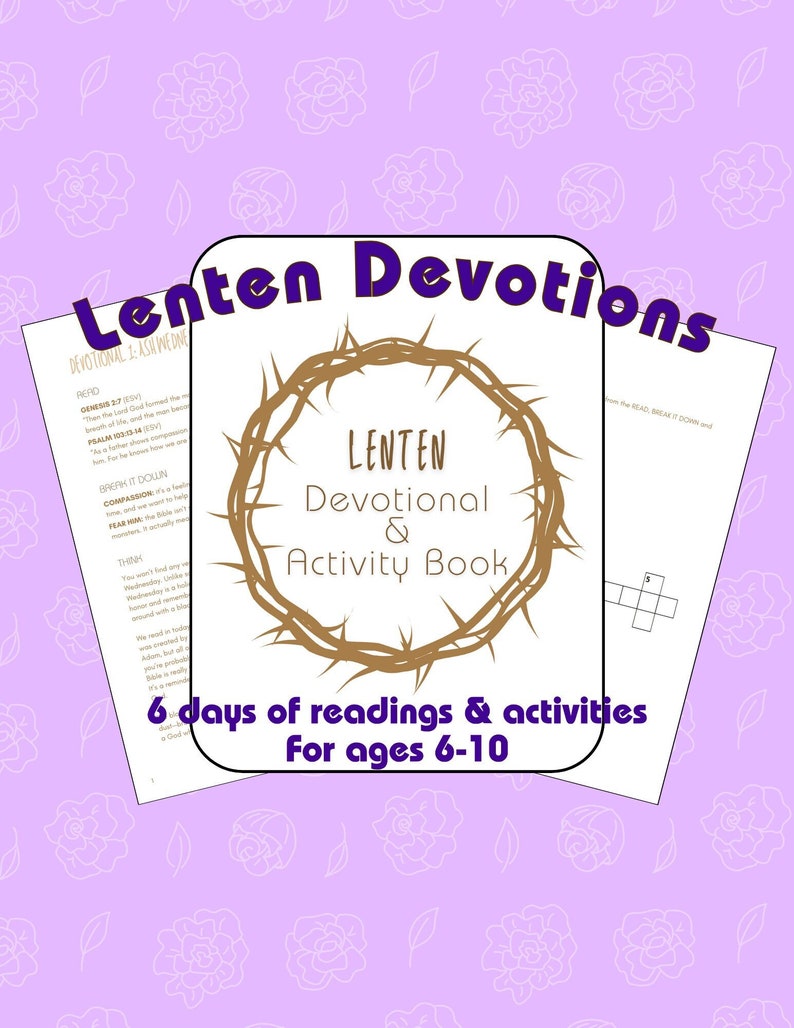 Lent Devotional and Activity Book for Kids, Lent Season, Printable ...