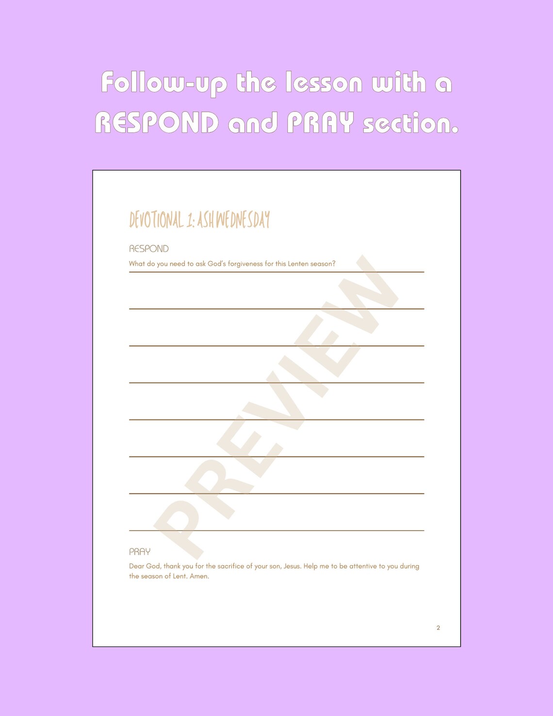 Lent Devotional and Activity Book for Kids, Lent Season, Printable ...