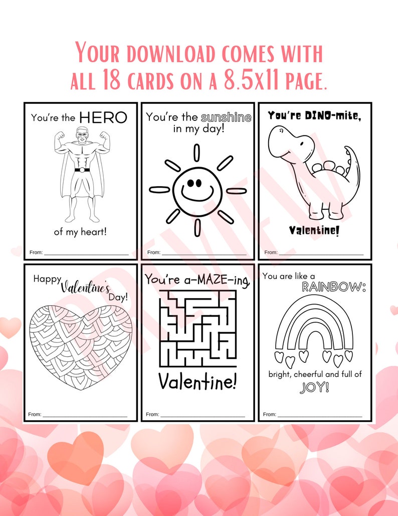 Tarjetas de San Valentín imprimibles para niños, Tarjetas de San ...