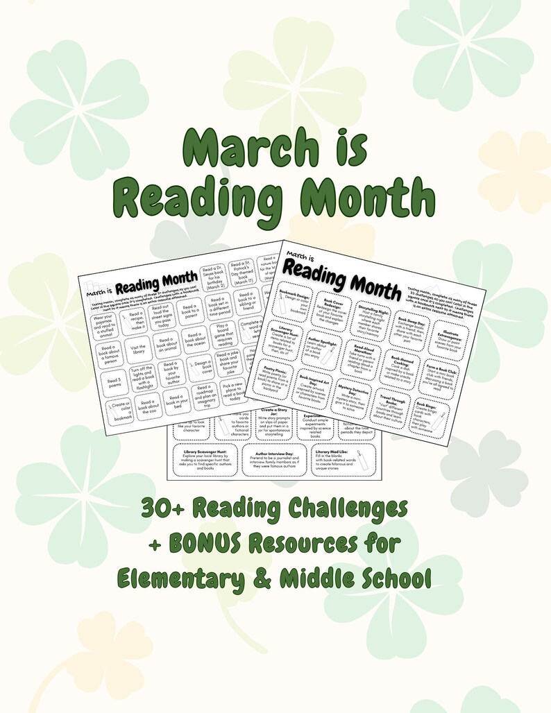 March is Reading Month Daily Challenges, Reading Log, Reading ...