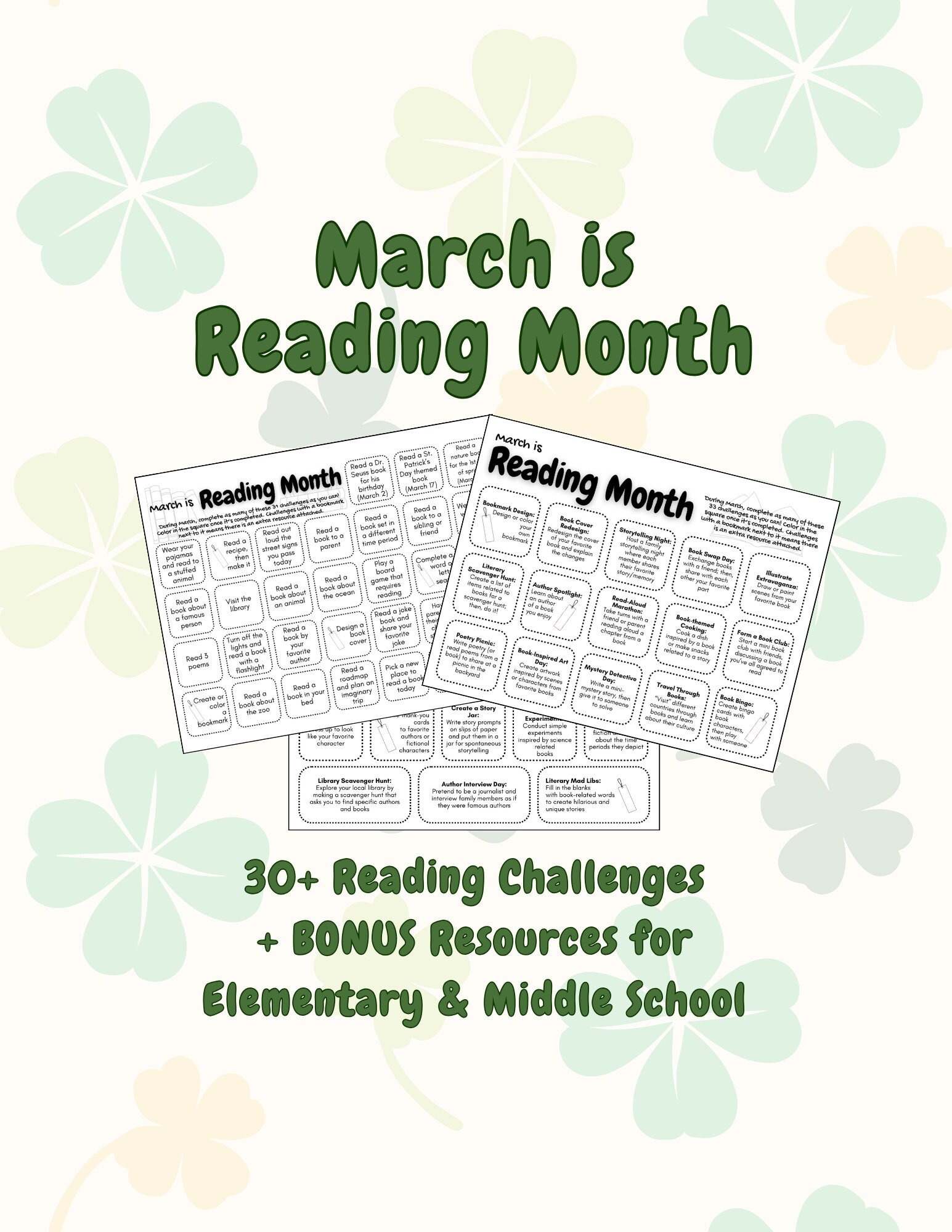 March is Reading Month Daily Challenges, Reading Log, Reading ...