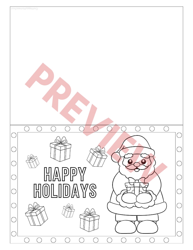 Christmas Cards for Kids Coloring 23 Printable Cards to Color Christmas ...