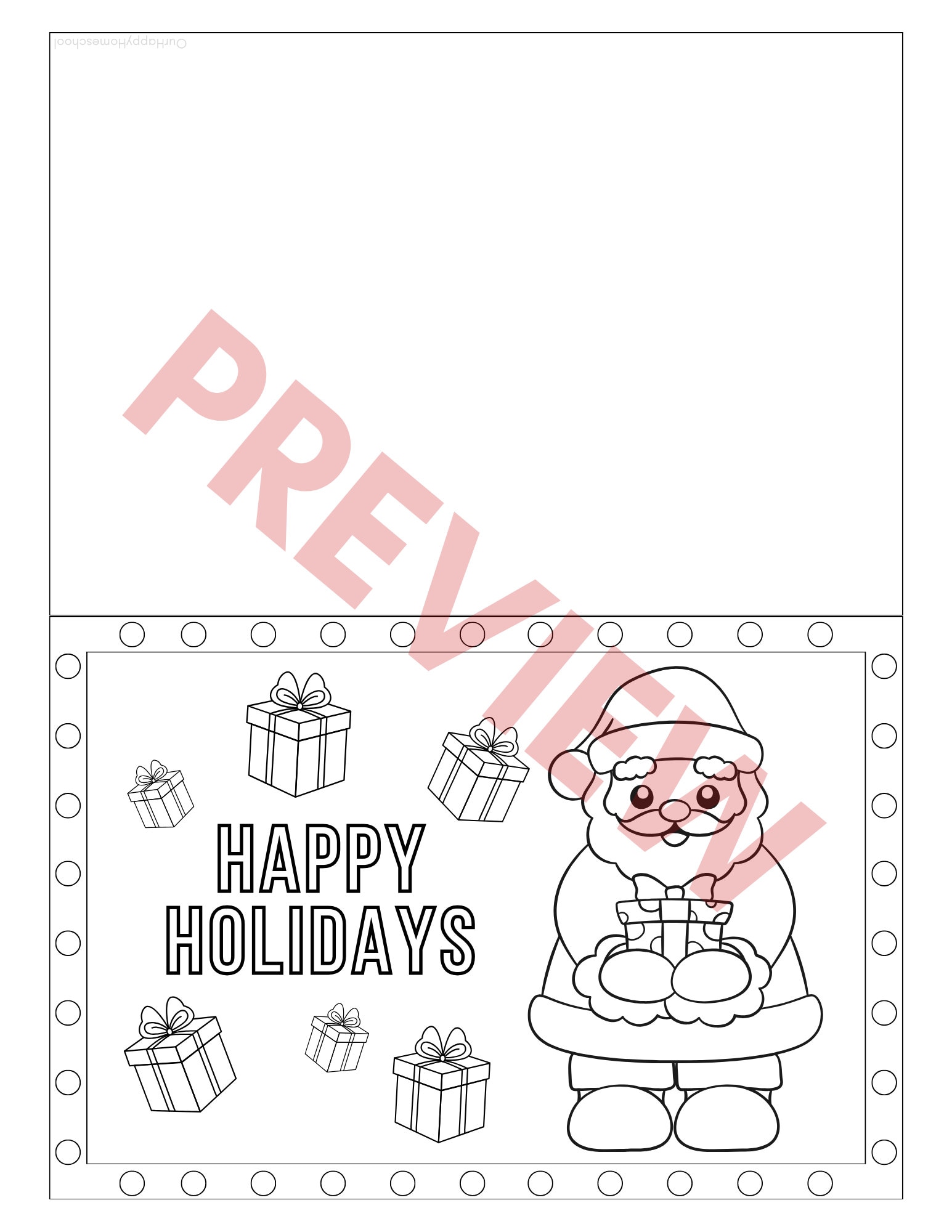 Christmas Cards for Kids Coloring 23 Printable Cards to Color Christmas ...