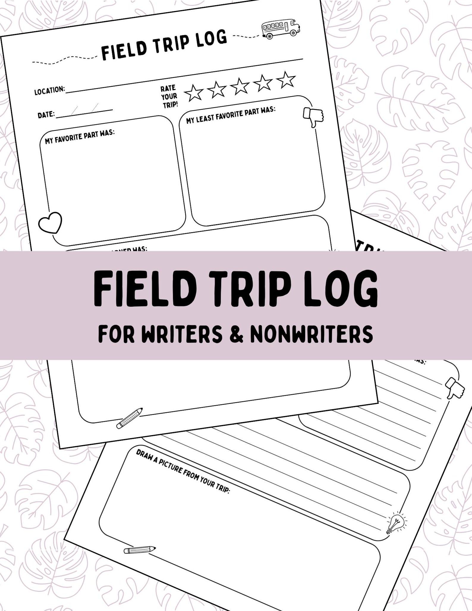 Field Trip Log, Field Trip Review, Summary, Homeschool Field Trip ...