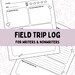 Field Trip Log, Field Trip Review, Summary, Homeschool Field Trip ...