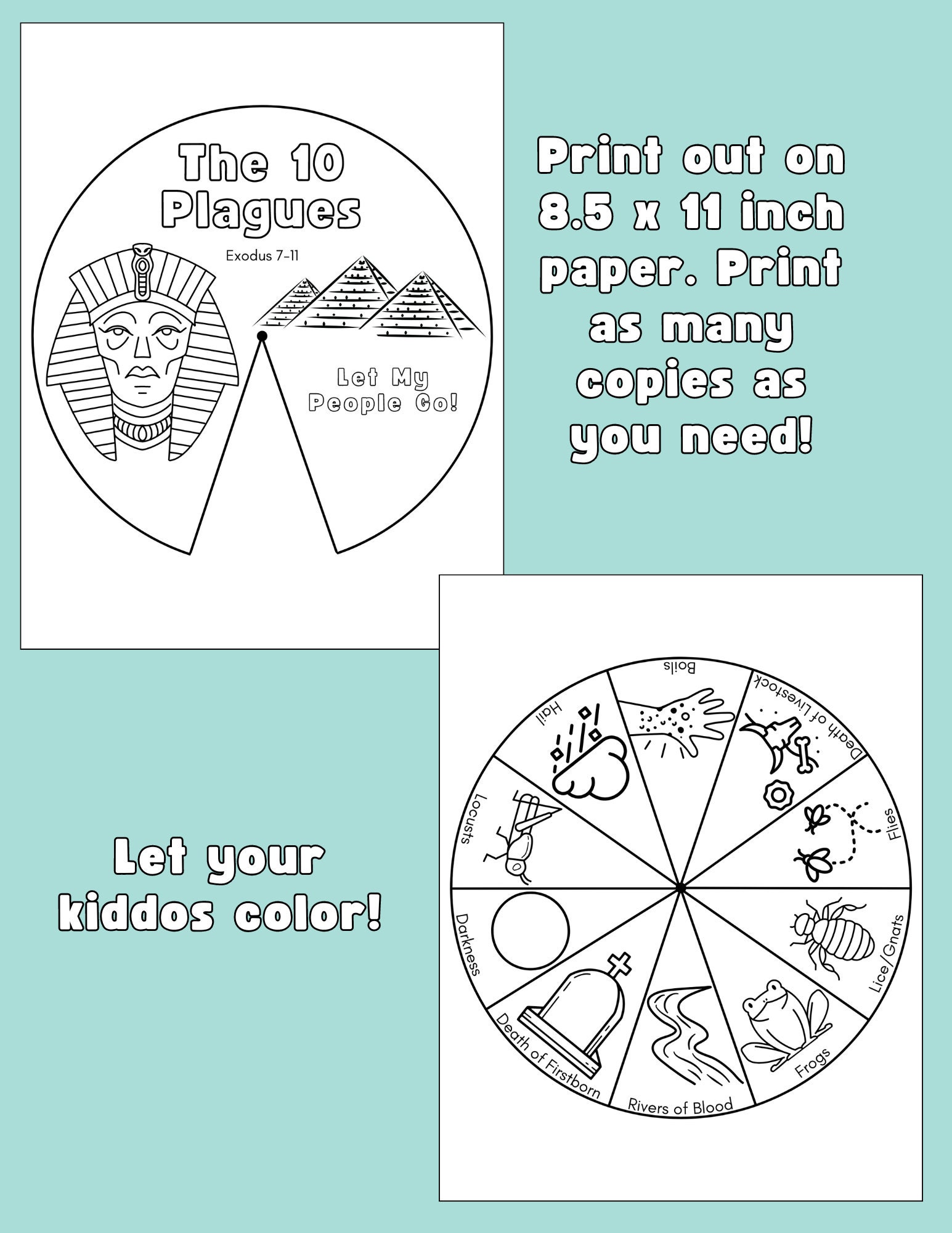 Sunday School Wedge Wheel, Kids Bible Lessons, 10 Commandments, Plagues ...