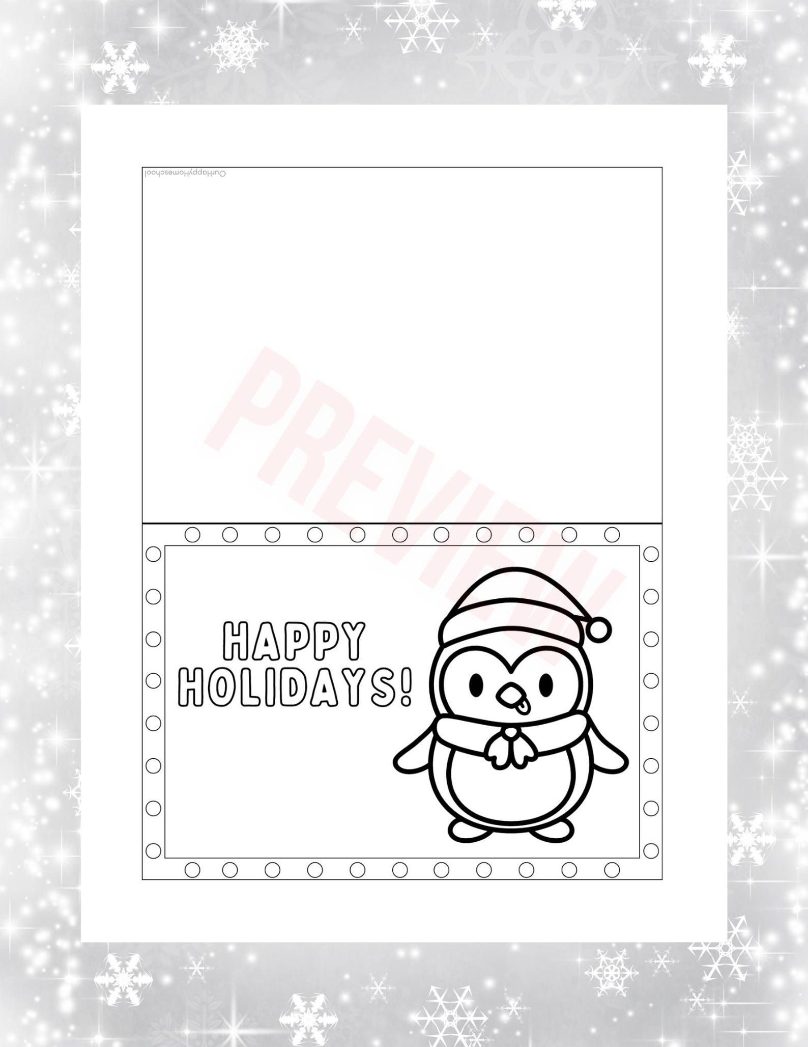 Christmas Cards for Kids Coloring 23 Printable Cards to Color Christmas ...