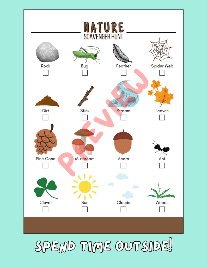 Kids Printable Scavenger Hunts Spring Summer Winter Fall Scavenger ...