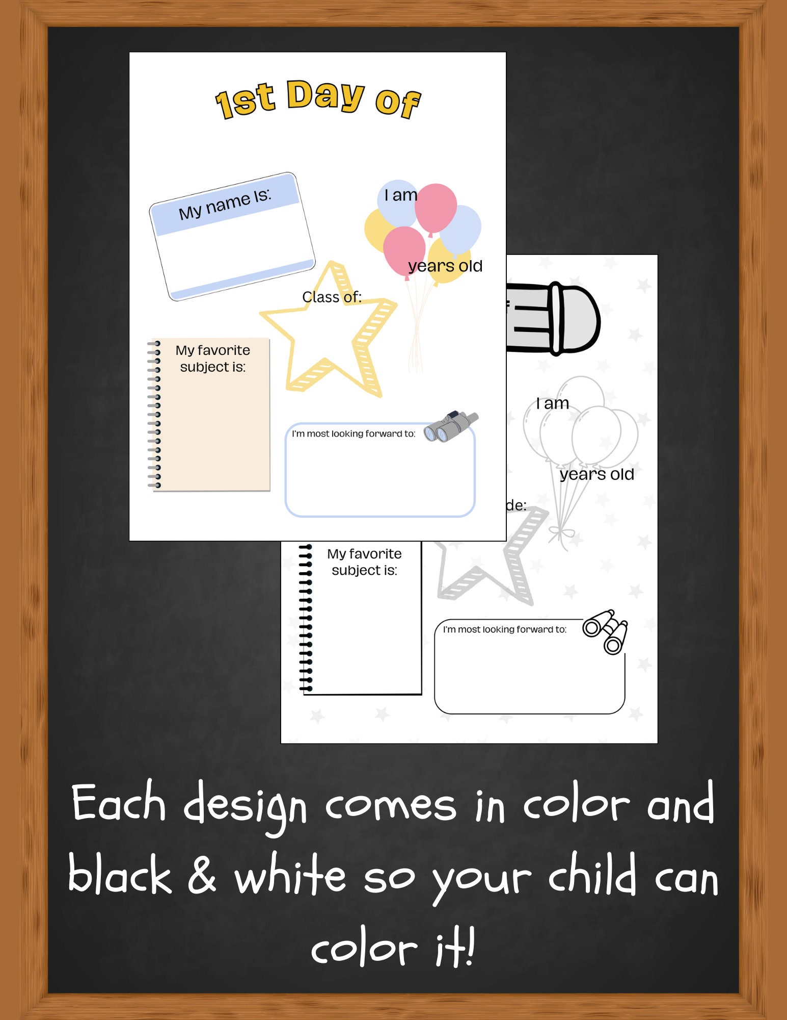 Back to School Posters, First Day of School Posters, First Day Signs ...