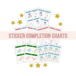 Kids Sticker Chart, Reward, Lesson Completion Chart for Homeschool ...
