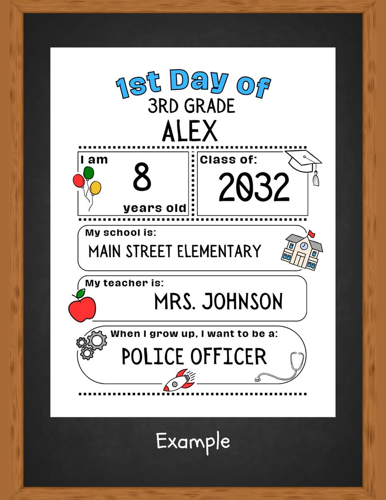 Back to School Posters, First Day of School Posters, First Day Signs ...