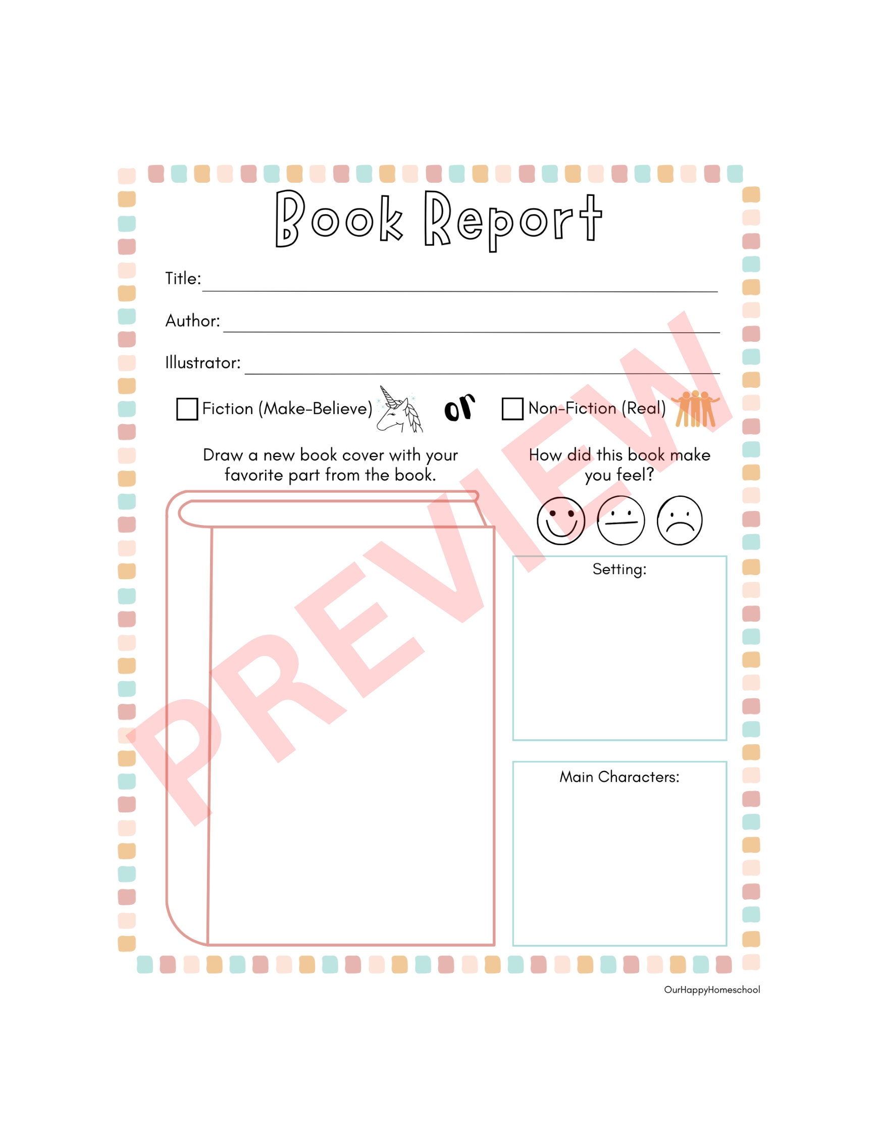 Book Report Worksheet, 3 Styles, Reading Report, Book Review, Printable ...