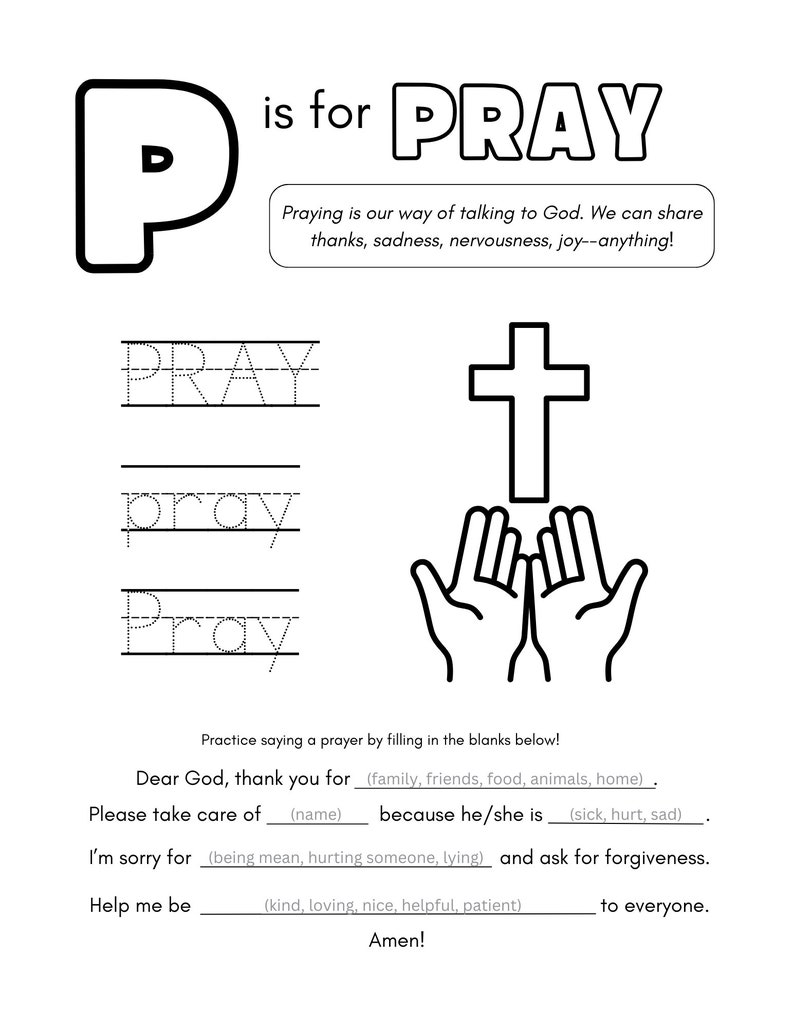 Bible Abcs Book for Kids Worksheets, Bible Activities, Coloring ...