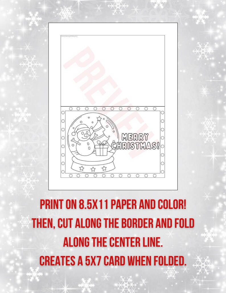 Christmas Cards for Kids Coloring 23 Printable Cards to Color Christmas ...