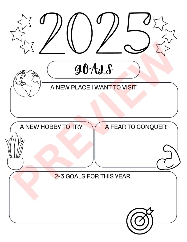 New Years Resolution Printable Activity for Kids, New Years Activity ...