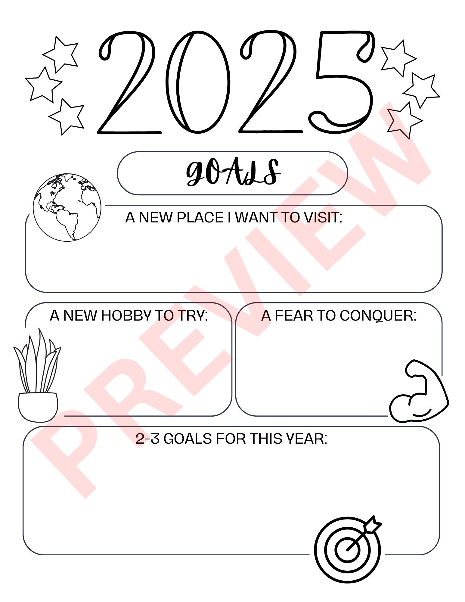 New Years Resolution Printable Activity for Kids, New Years Activity ...