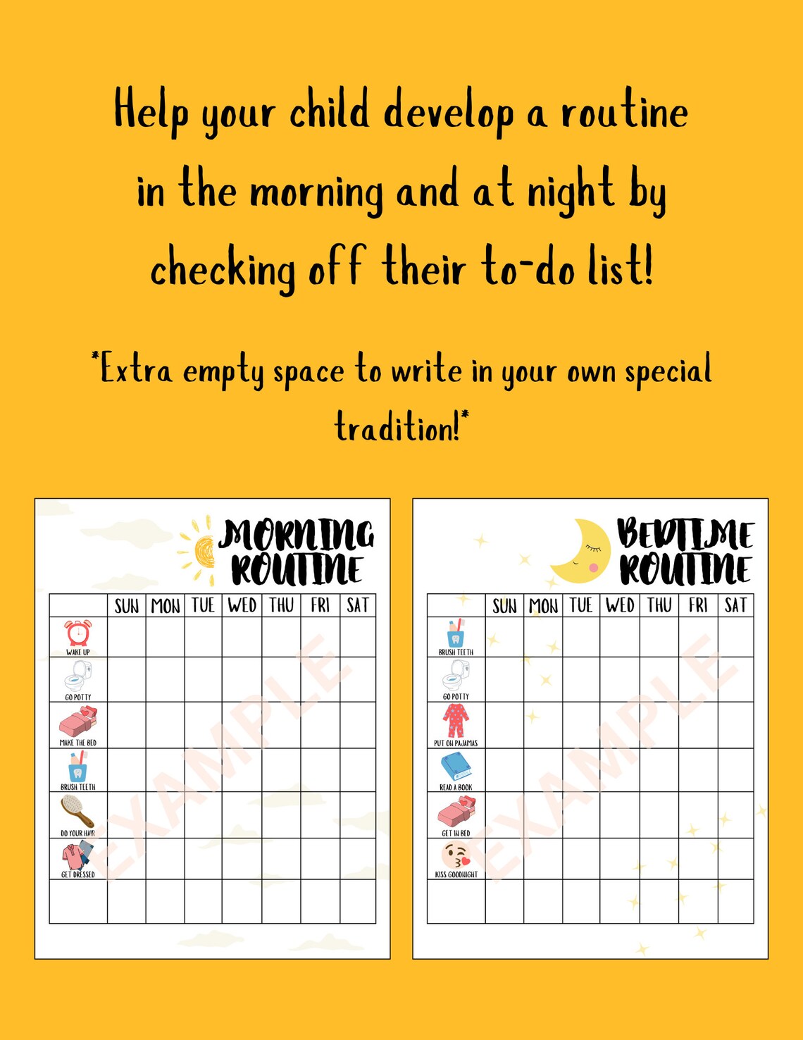 Morning and Bedtime Routine Cards, Schedule Cards, Printable Routine ...