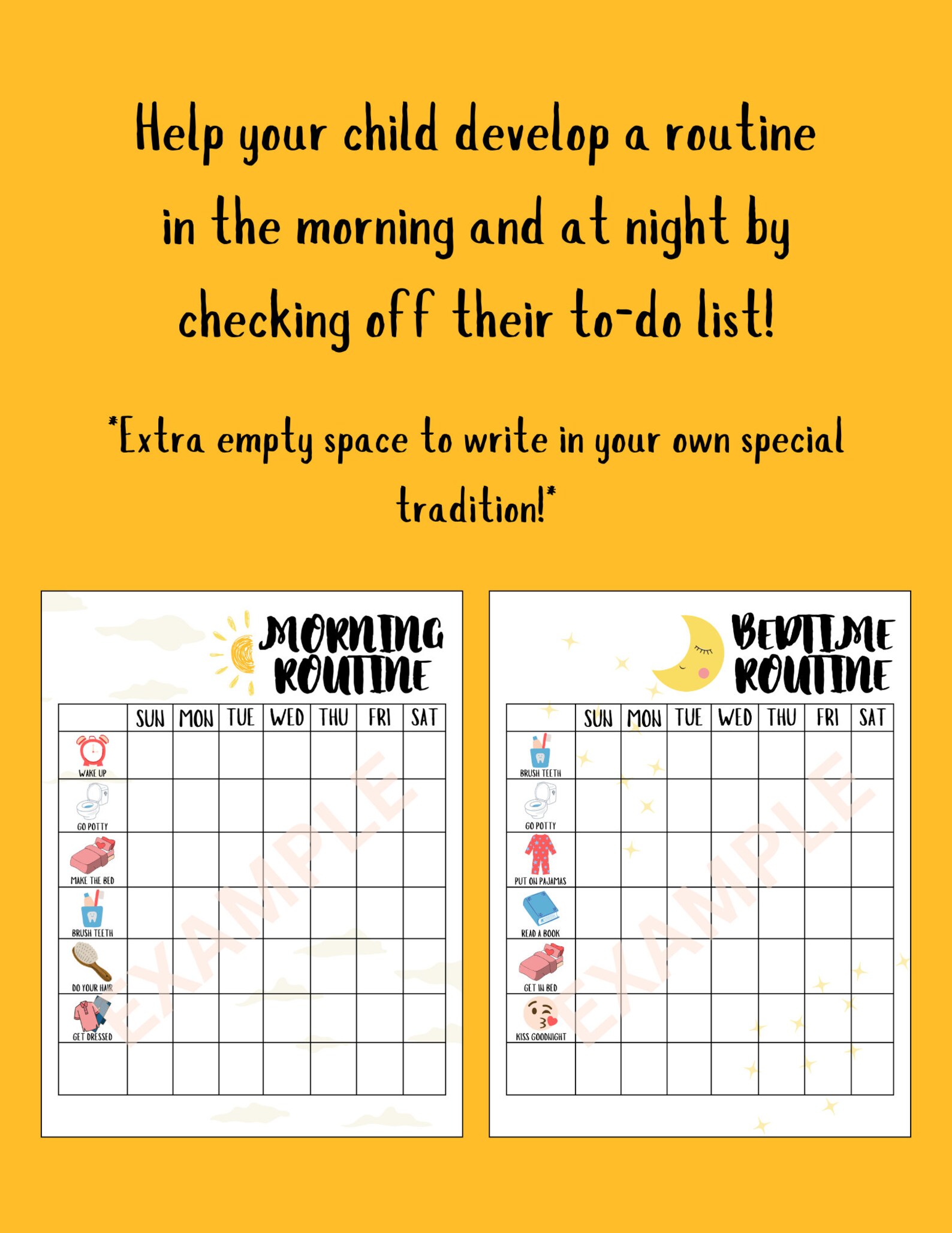 Morning and Bedtime Routine Cards, Schedule Cards, Printable Routine ...