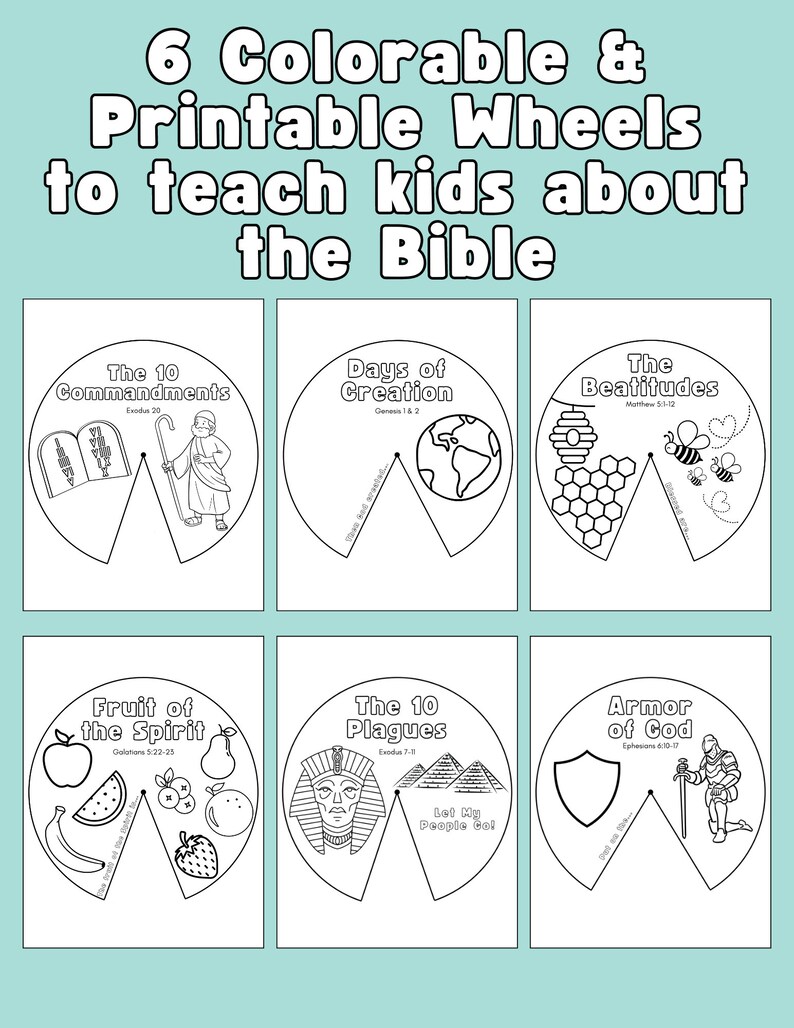 Sunday School Wedge Wheel, Kids Bible Lessons, 10 Commandments, Plagues ...