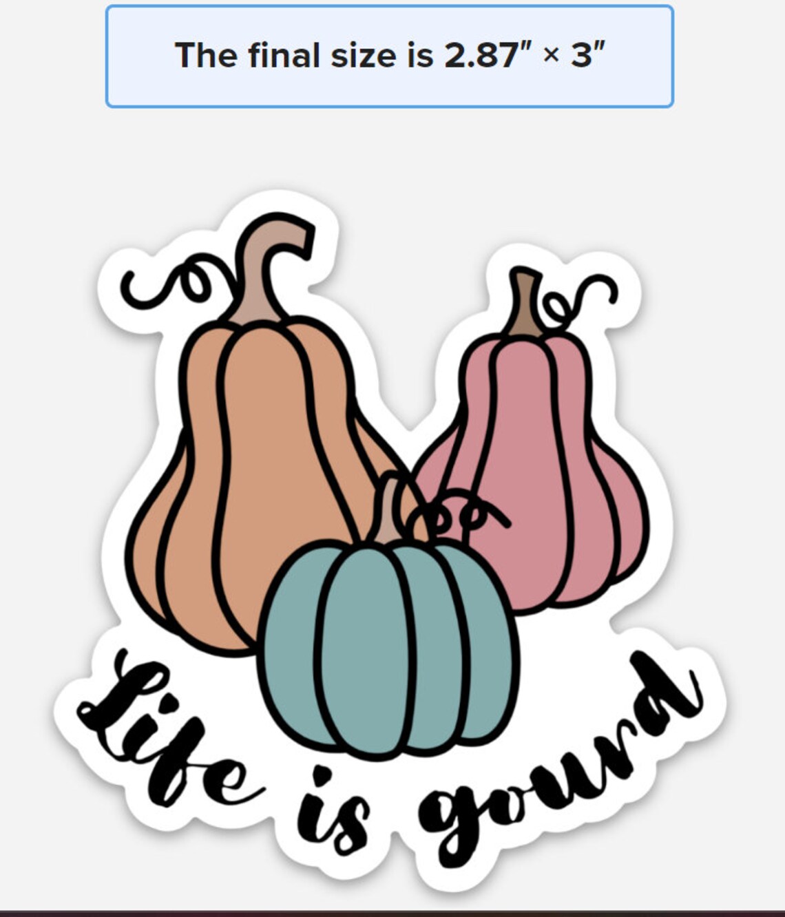 Life is Gourd Fall Sticker Fall Sticker Thanksgiving - Etsy