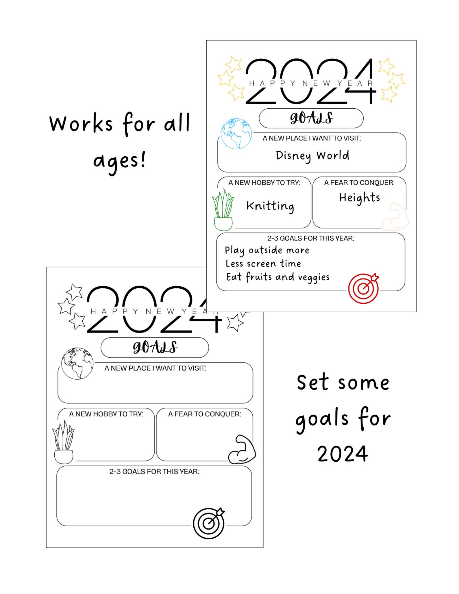 New Years Resolution Printable Activity for Kids, New Years Activity ...