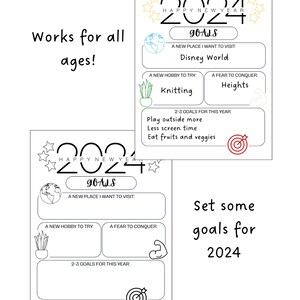 New Years Resolution Printable Activity for Kids, New Years Activity ...