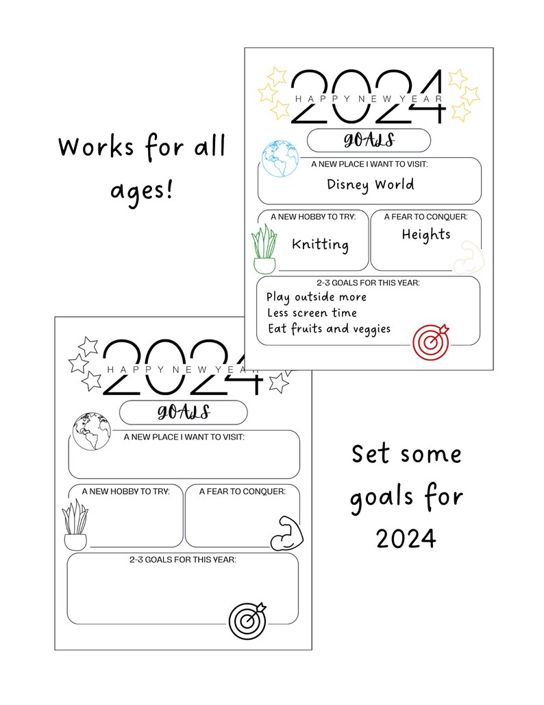 New Years Resolution Printable Activity for Kids, New Years Activity ...