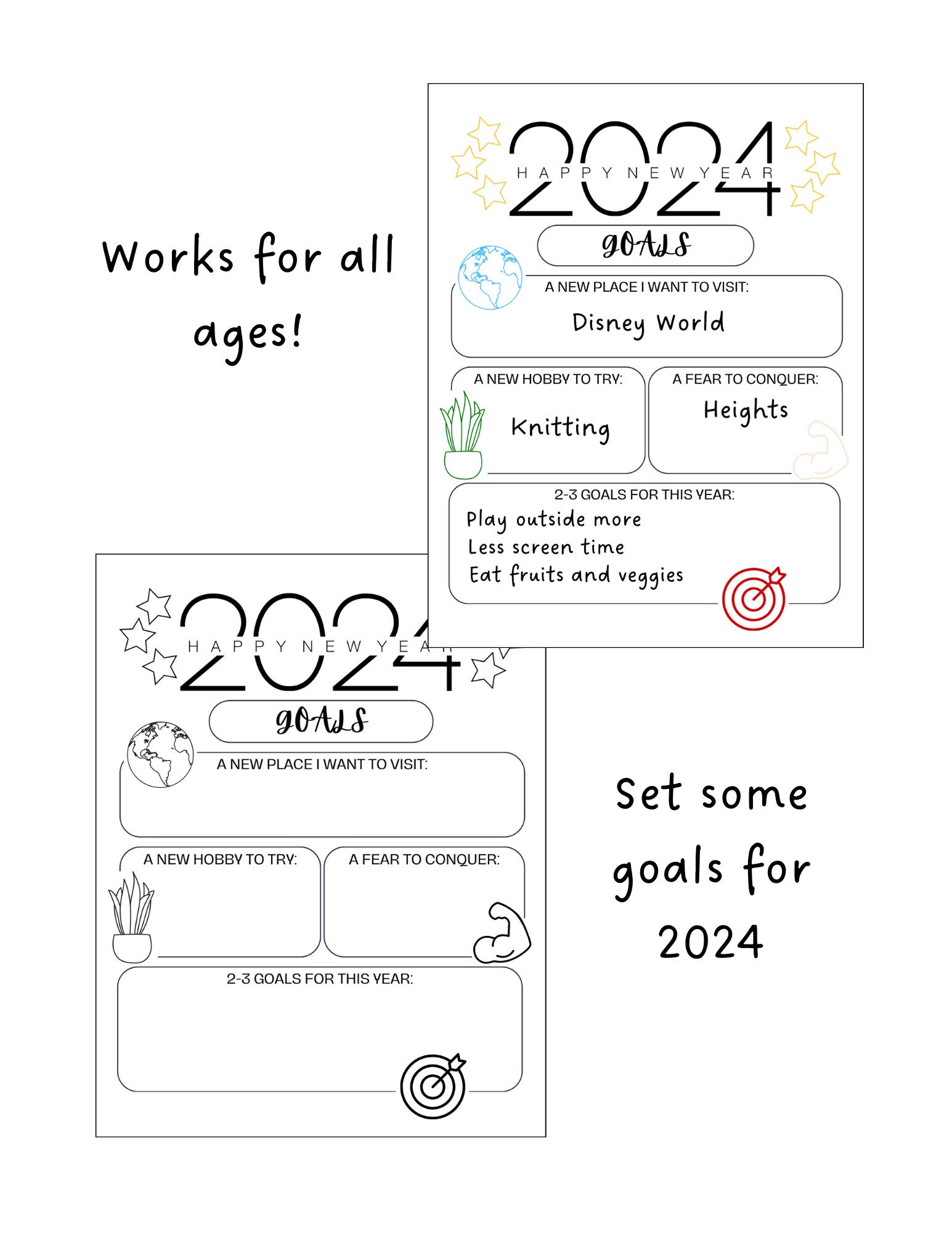 New Years Resolution Printable Activity for Kids, New Years Activity ...