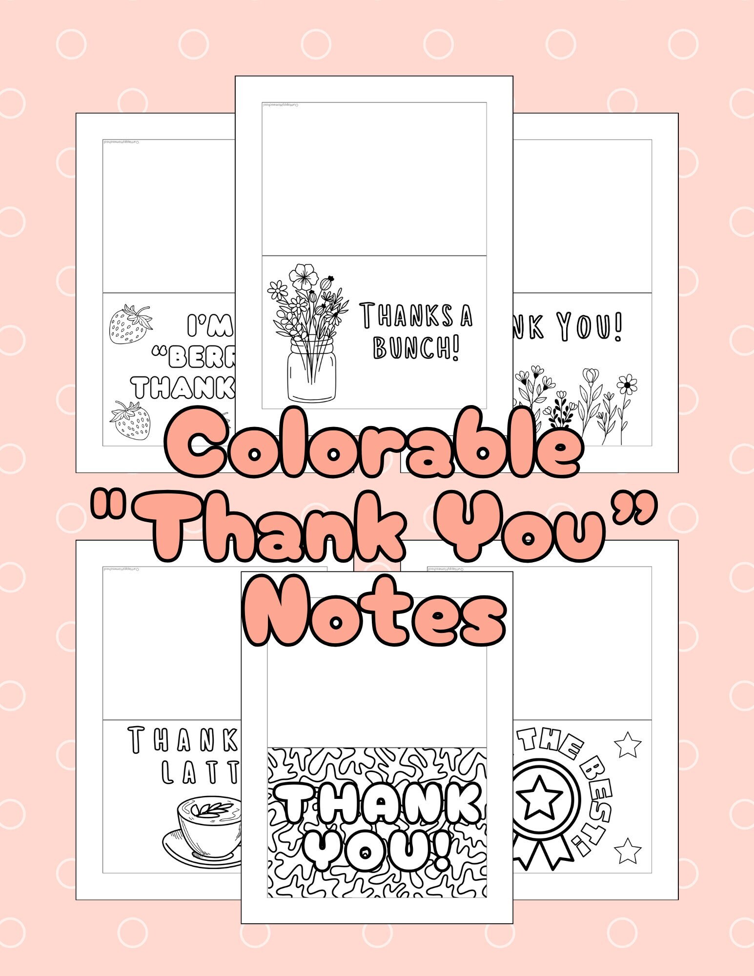 Printable Kids Thank You Notes, Cute Kids Thank You Cards, Thank You ...