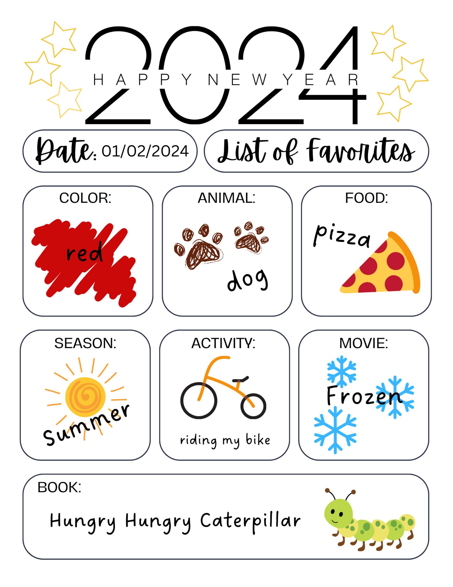 New Years Resolution Printable Activity for Kids, New Years Activity ...