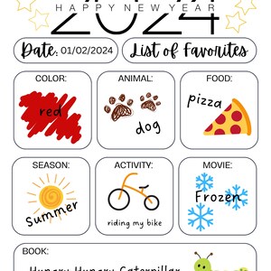 New Years Resolution Printable Activity for Kids, New Years Activity ...