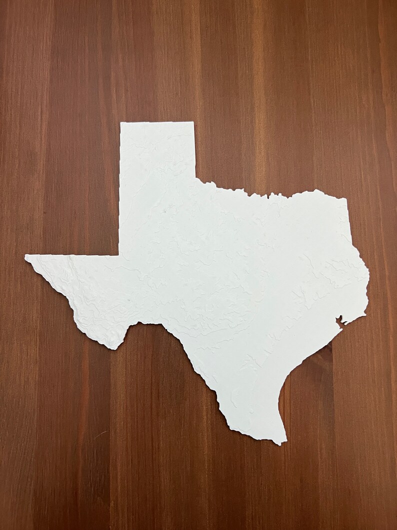 3D Printed Topographic Map of Texas - Etsy
