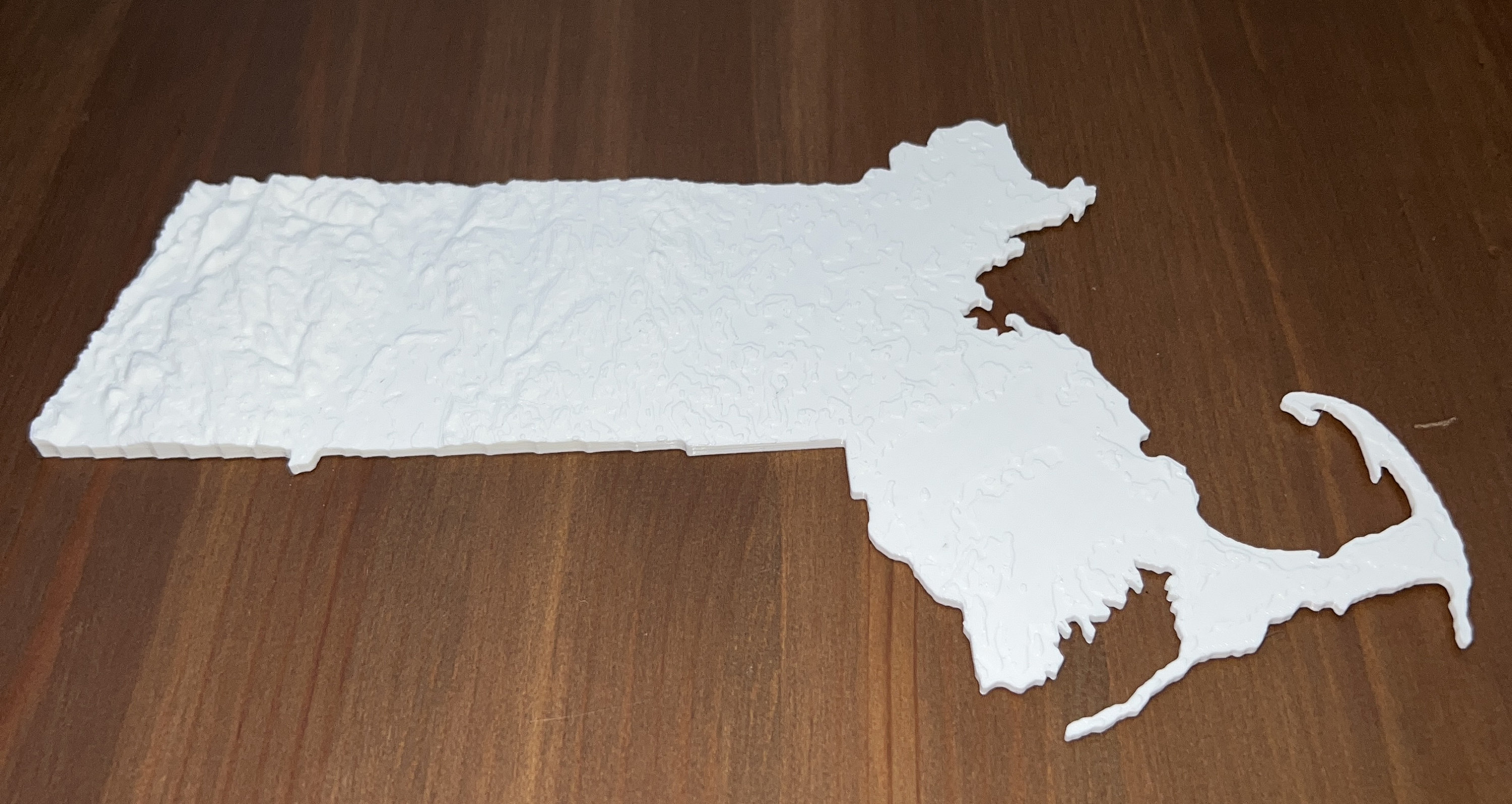 3D Printed Topographic Map of Massachusetts - Etsy