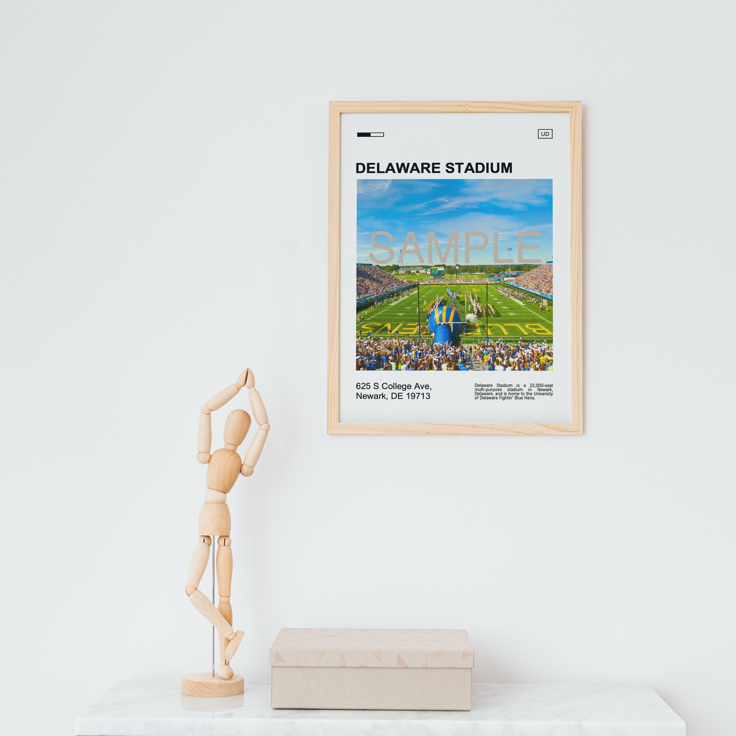 Delaware Stadium Fightin' Blue Hens Print for Bedroom Bathroom Living ...