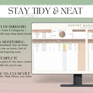Pantry Kitchen Inventory Management With Household Checklist, Track ...