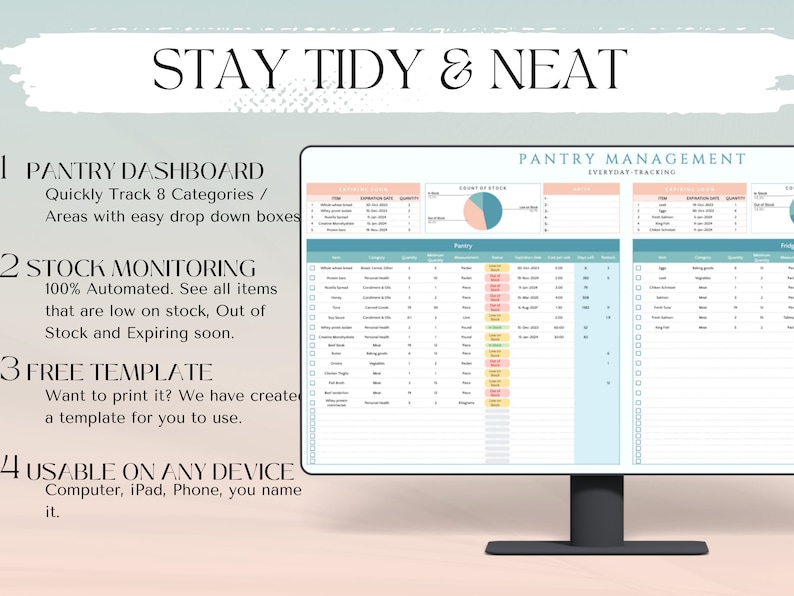 Pantry Inventory Management With Household Checklist, Track Food List ...