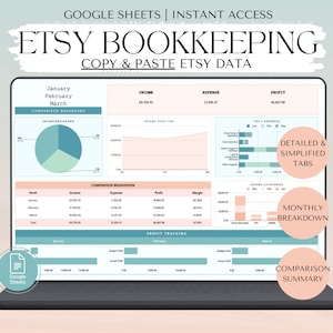 Etsy Bookkeeping Template, Business Spreadsheet Bookkeeping, Etsy ...