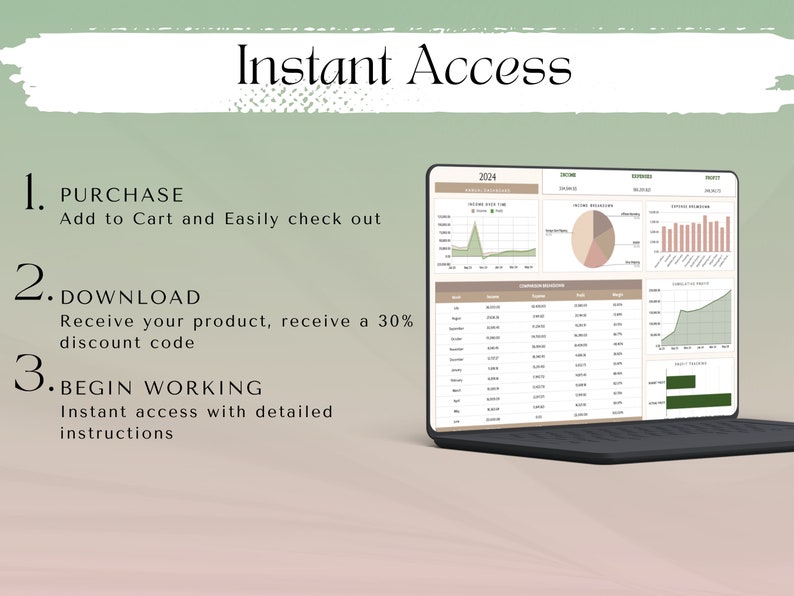 Easy Bookkeeping for Businesses Template, Income and Expense Tracker ...