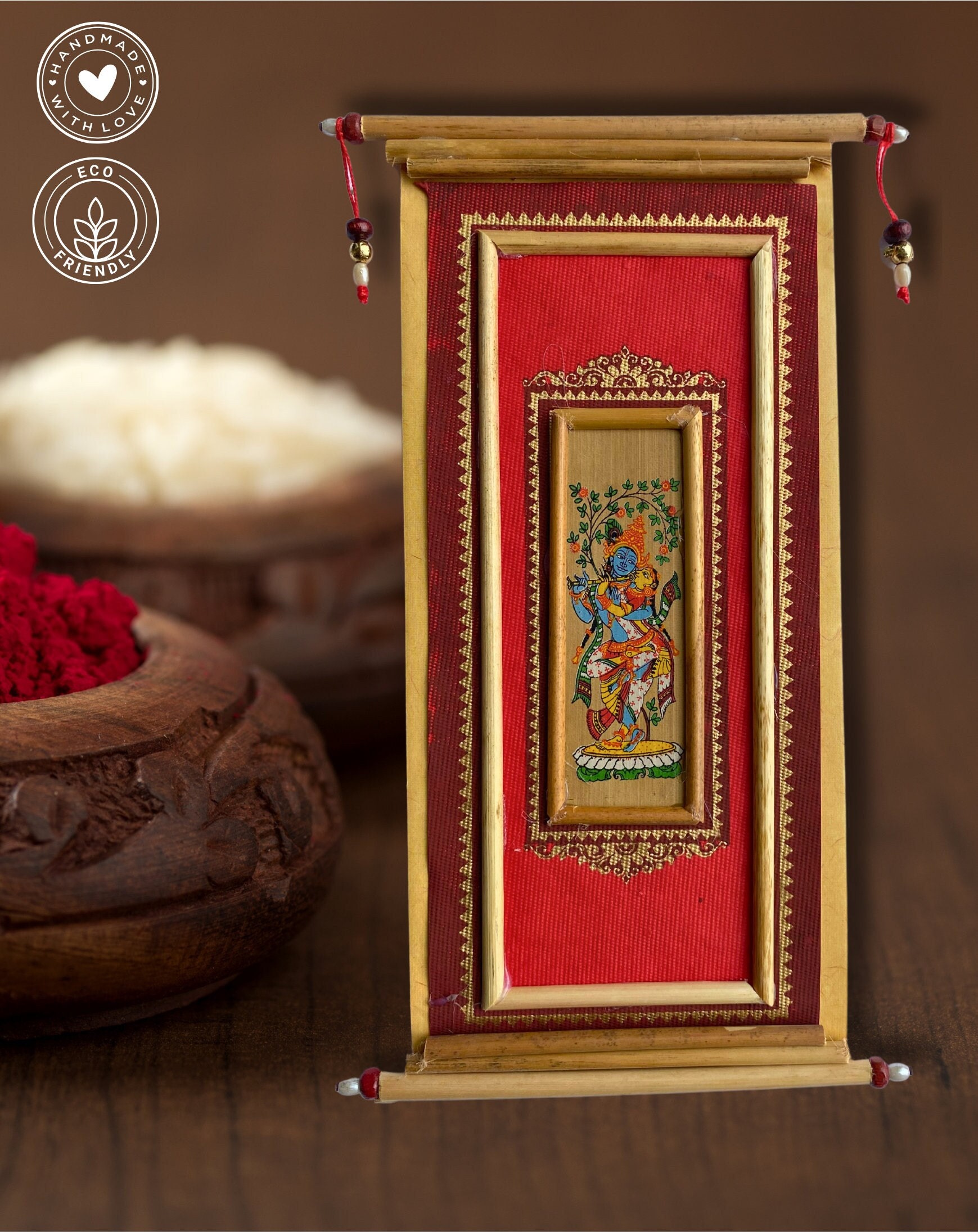 Handcrafted Divine Motif Hand-painted Palm Leaf Money Envelopes, Diwali ...