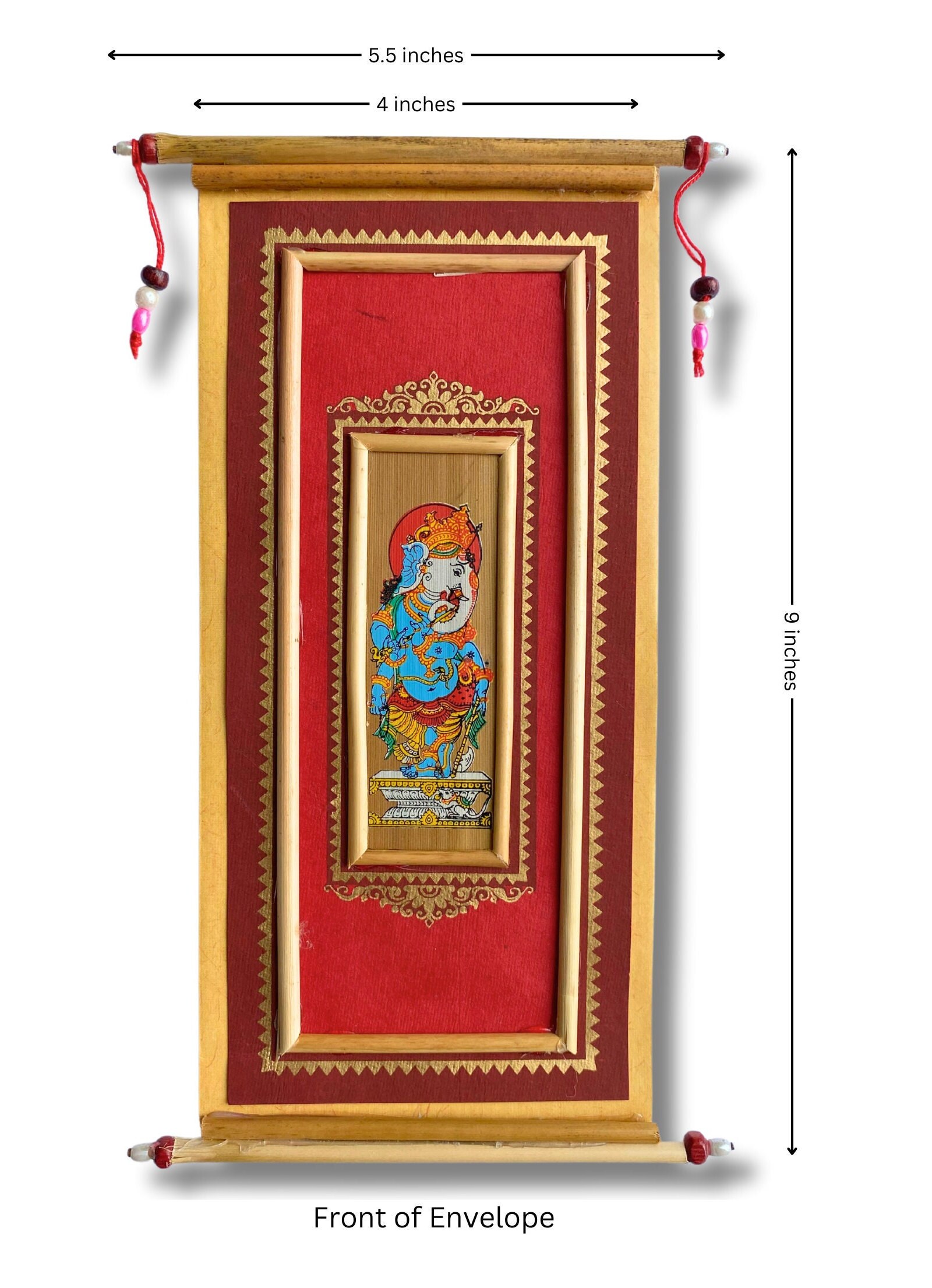 Handcrafted Divine Motif Hand-painted Palm Leaf Money Envelopes, Diwali ...