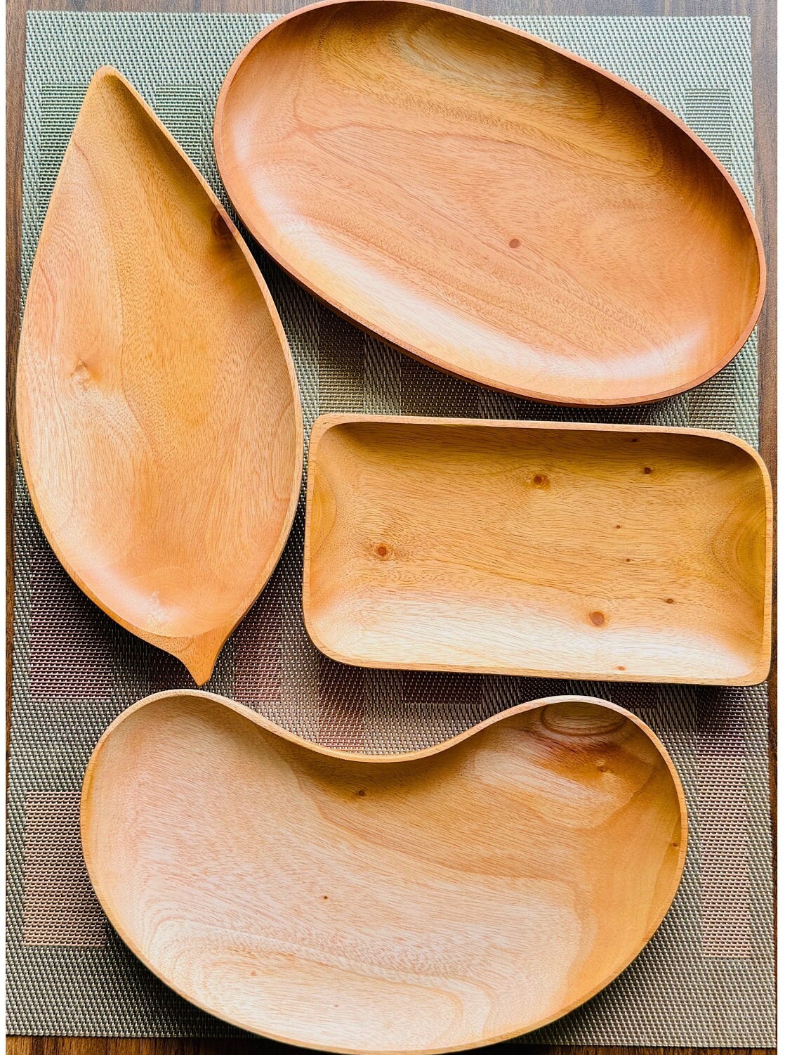 Wood Platter, Wooden Serving Platter, Sushi Serving Tray, Neem Wood ...