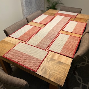 Handwoven Placemats Set of 6 With a Table Runner, Rectangular Table ...